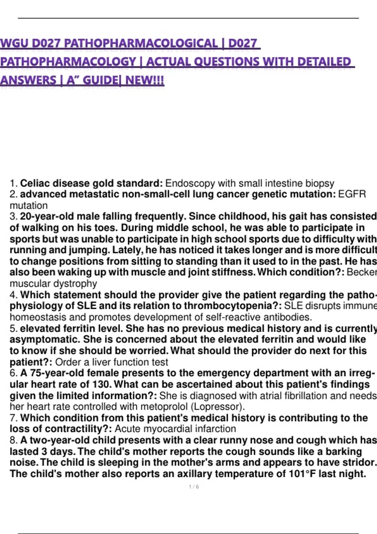 WGU D027 PATHOPHARMACOLOGICAL | D027 PATHOPHARMACOLOGY | ACTUAL ...