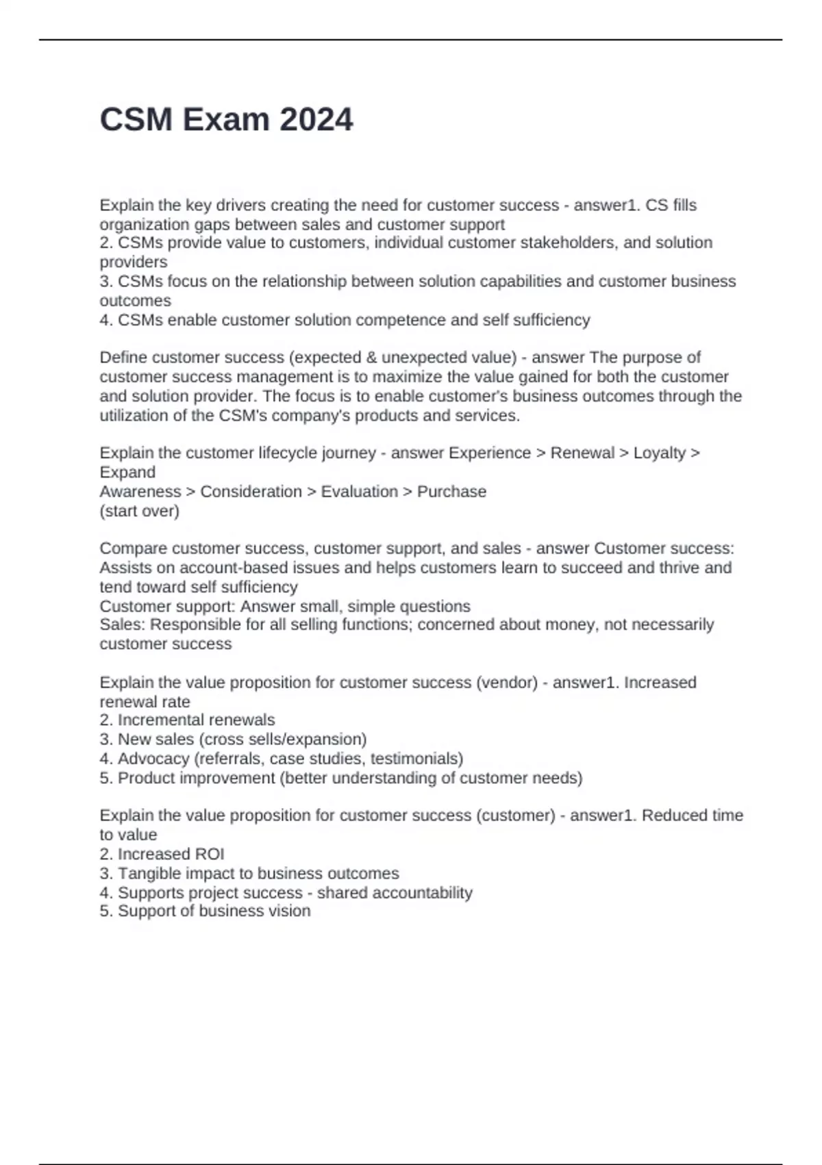 CSM Exam 2024 Questions with Correct Answers - Certified Scrum Master ...