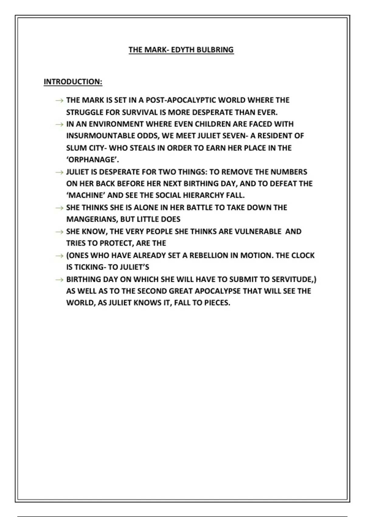 Summary The Mark Study Guide - English Home Language - Stuvia SA