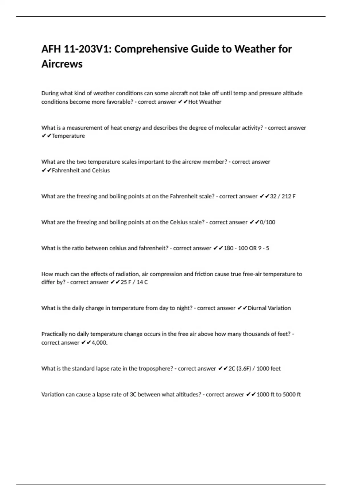 AFH 11-203V1: Comprehensive Guide to Weather for Aircrews - AFH - Stuvia US