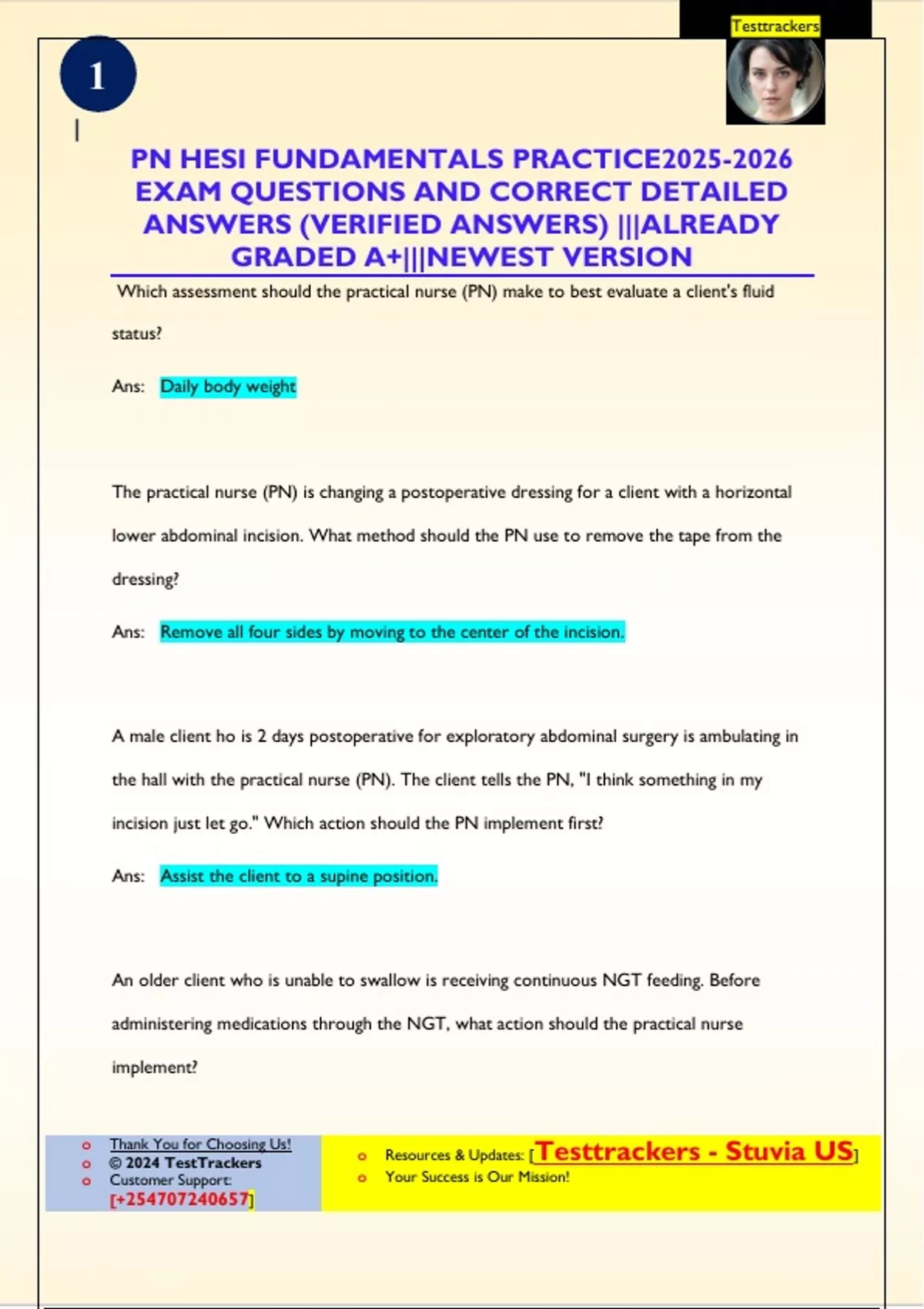 PN HESI FUNDAMENTALS PRACTICE EXAM QUESTIONS AND CORRECT DETAILED ANSWERS (VERIFIED ANSWERS ...