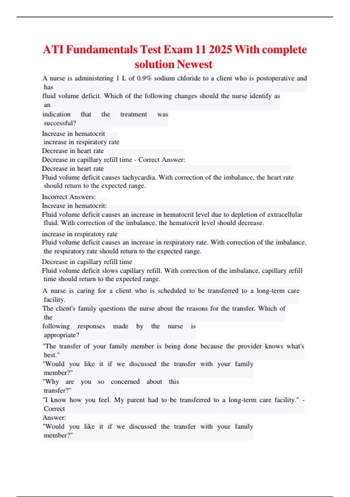 ATI Fundamentals Test Exam 11 2025 With complete solution Newest - ATI ...