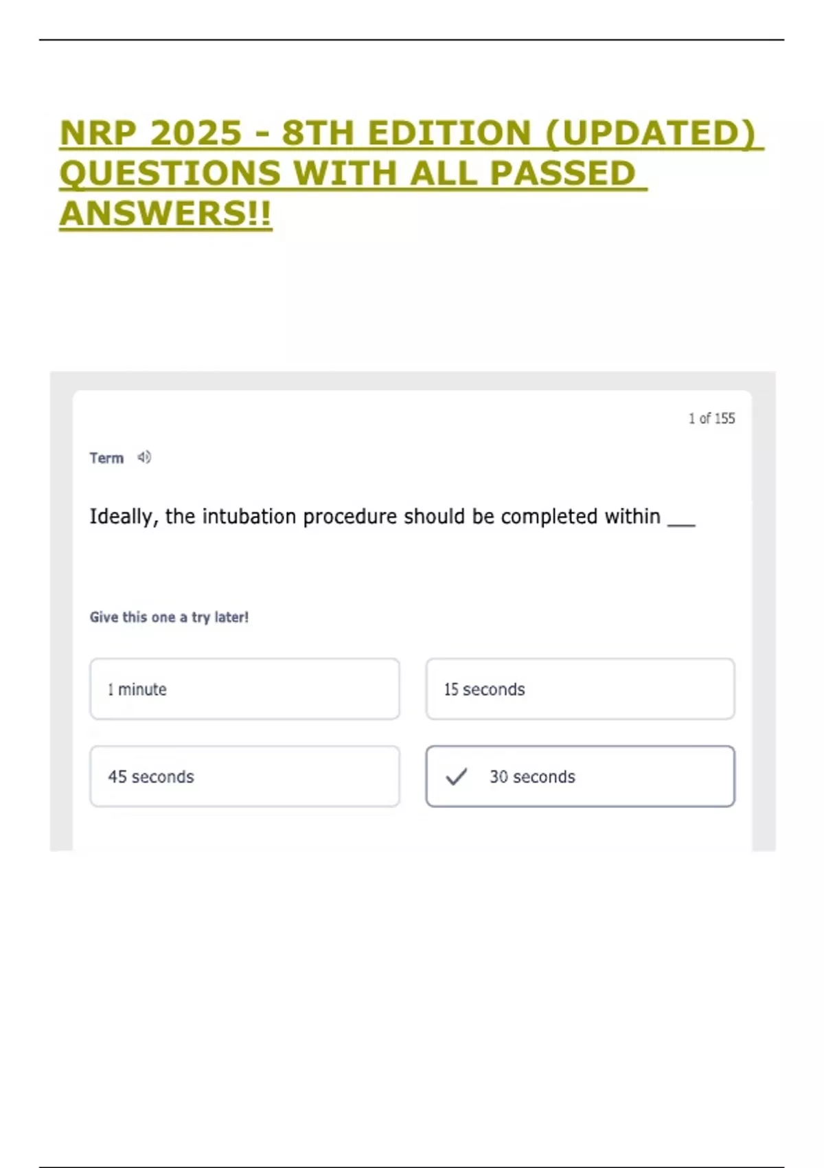 NRP 2025 - 8TH EDITION (UPDATED) QUESTIONS WITH ALL PASSED ANSWERS ...