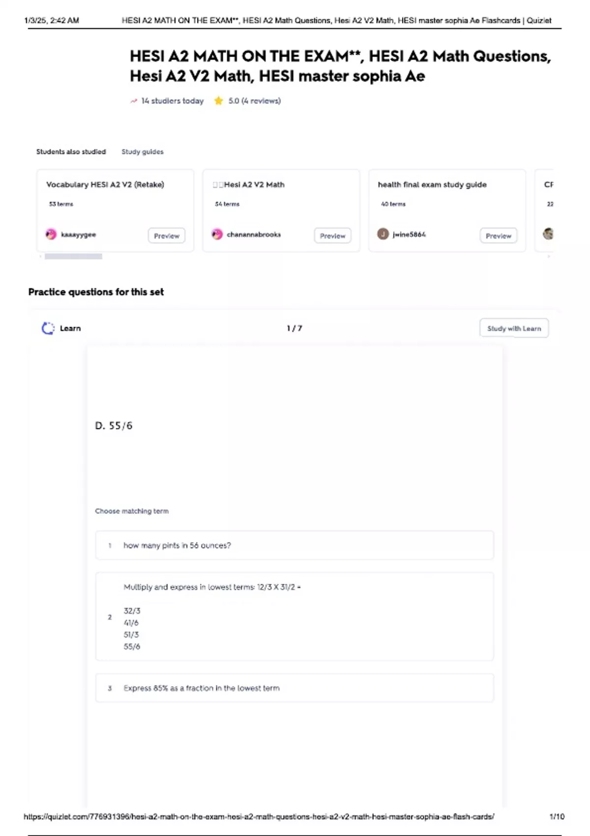 HESI A2 MATH ON THE EXAM__, HESI A2 Math questions and answers complete ...