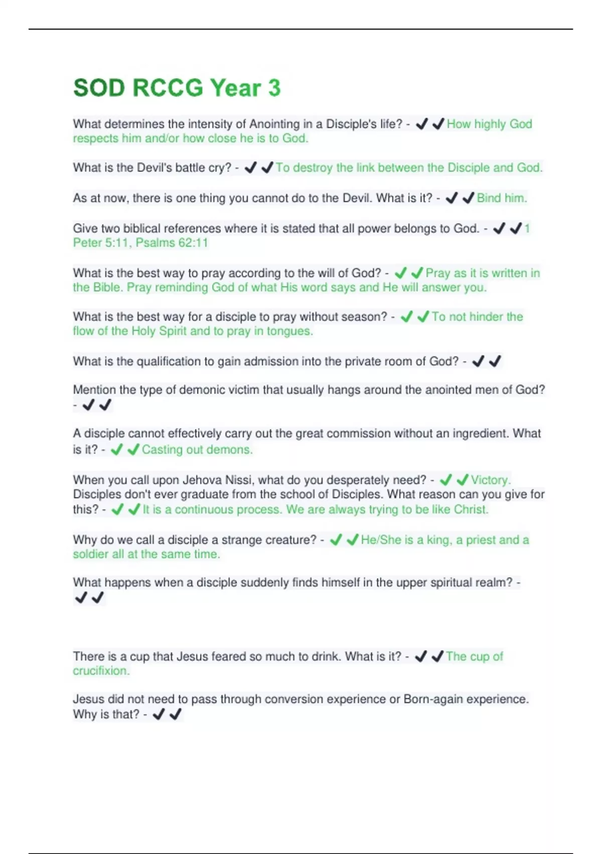 SOD RCCG Year 3 Questions With Complete Solutions - SOD RCCG Year 3 ...