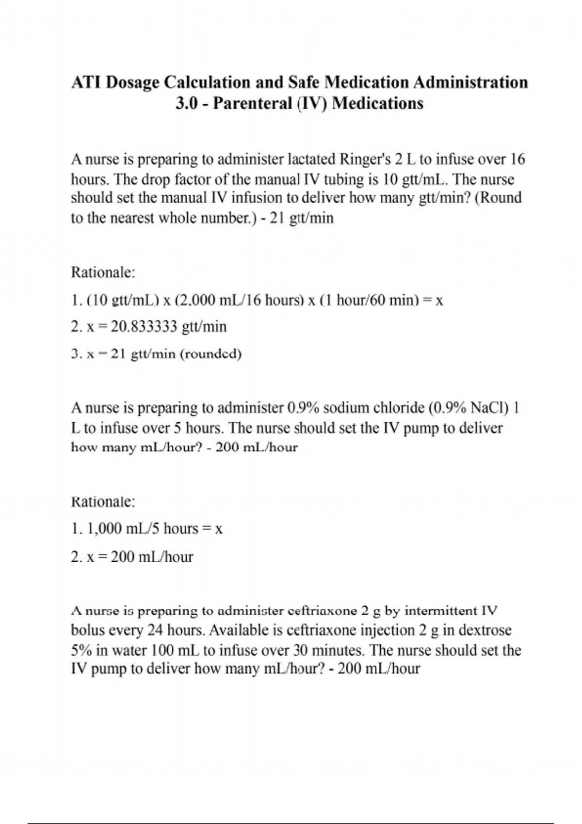 ATI Dosage Calculation and Safe Medication Administration 3.0 ...