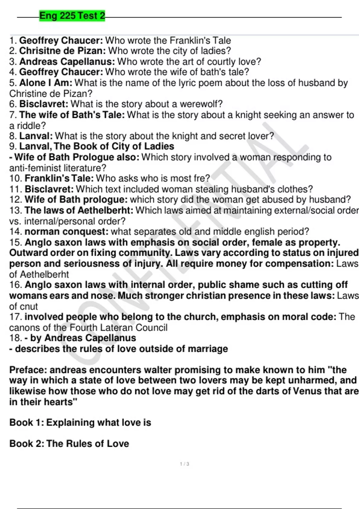 Eng 225 Test 2 ANSWERS (2025), Complete Solution Guide - ENG 225 ...