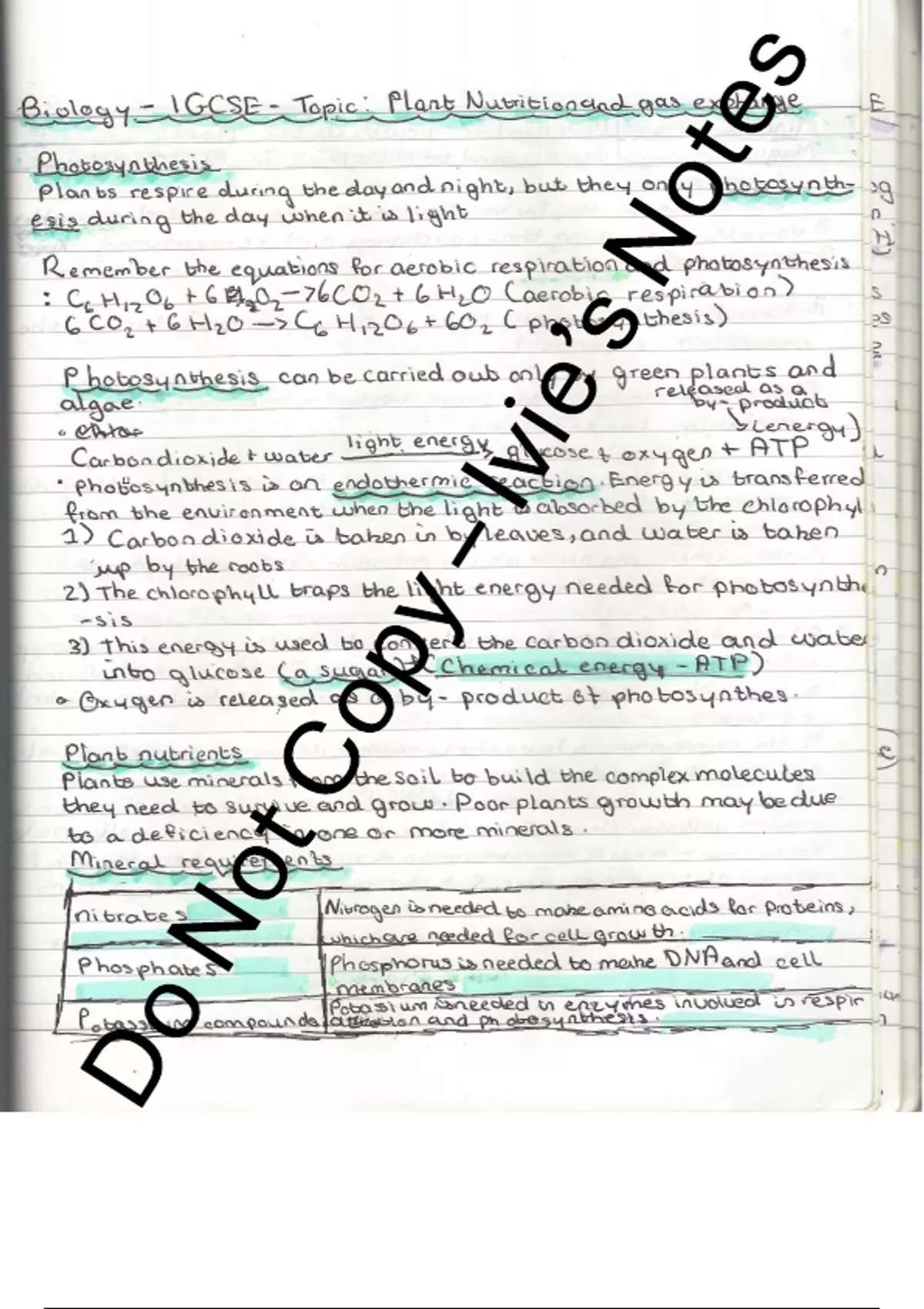 Summary Pearson Edexcel International GCSE (9-1) Biology Student Book ...