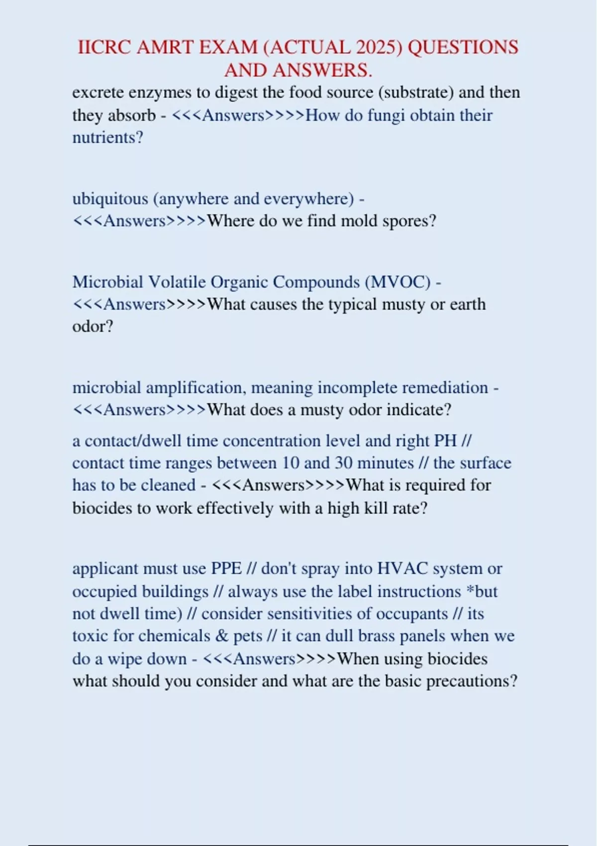 IICRC AMRT EXAM (ACTUAL 2025) QUESTIONS AND ANSWERS - IICRC AMRT ...