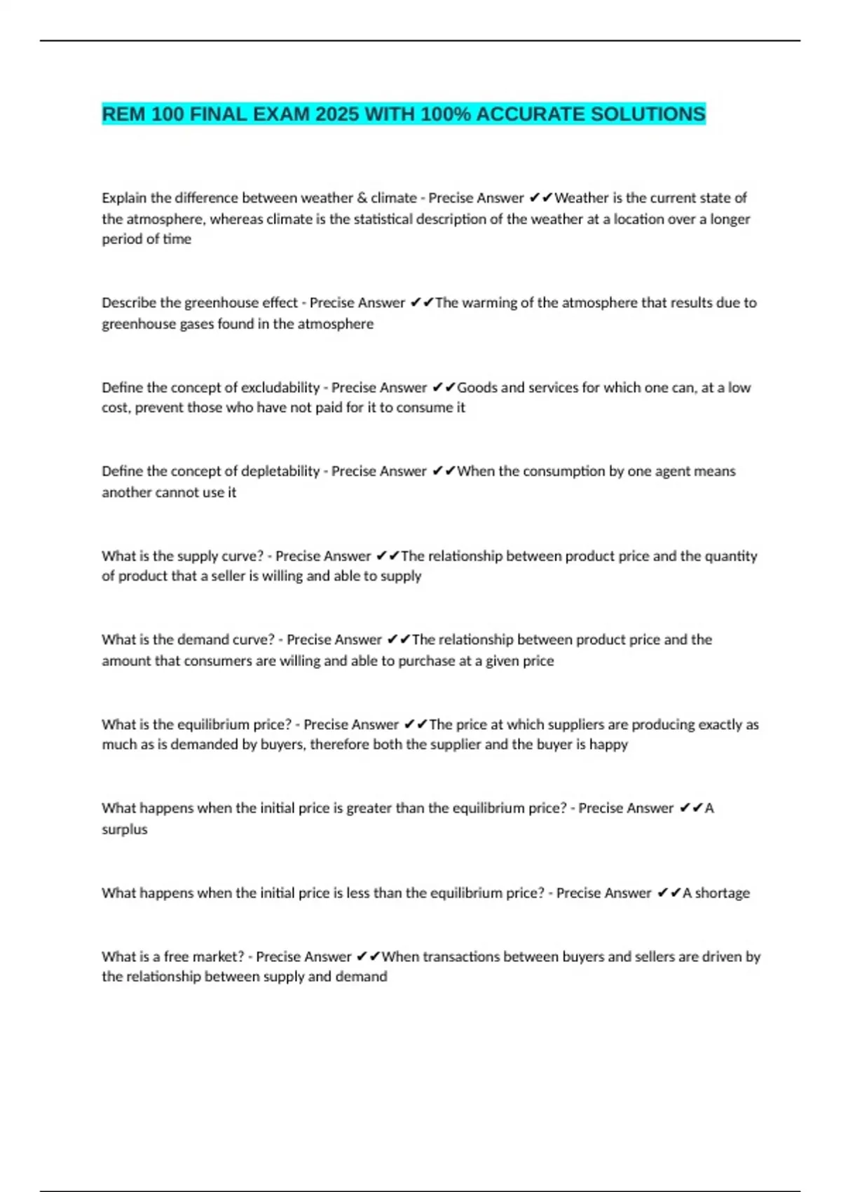 REM 100 FINAL EXAM 2025 WITH 100% ACCURATE SOLUTIONS - WGU\\\'s D483 ...