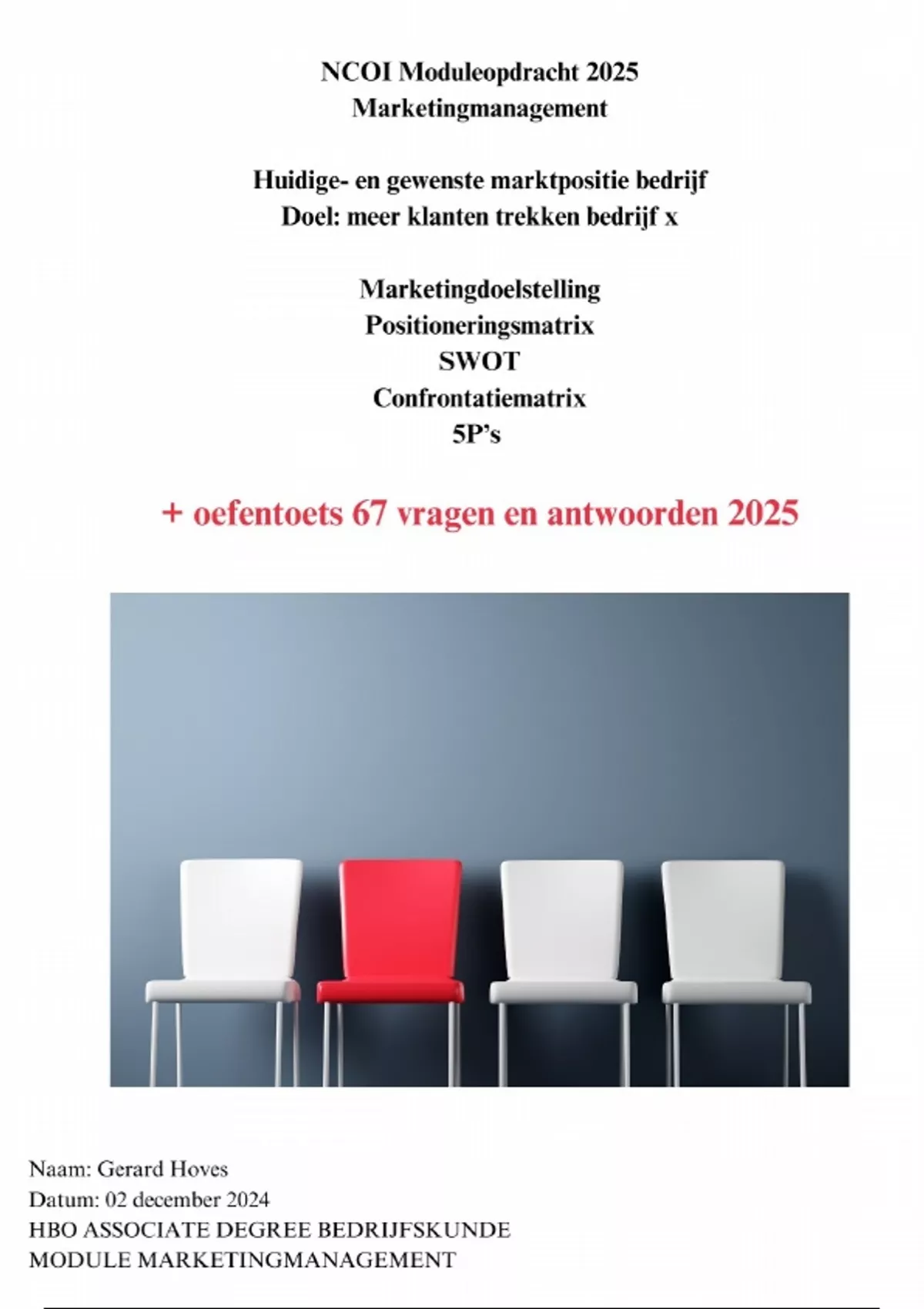 Geslaagde NCOI module Marketingmanagement - Optimale marktpositie ...