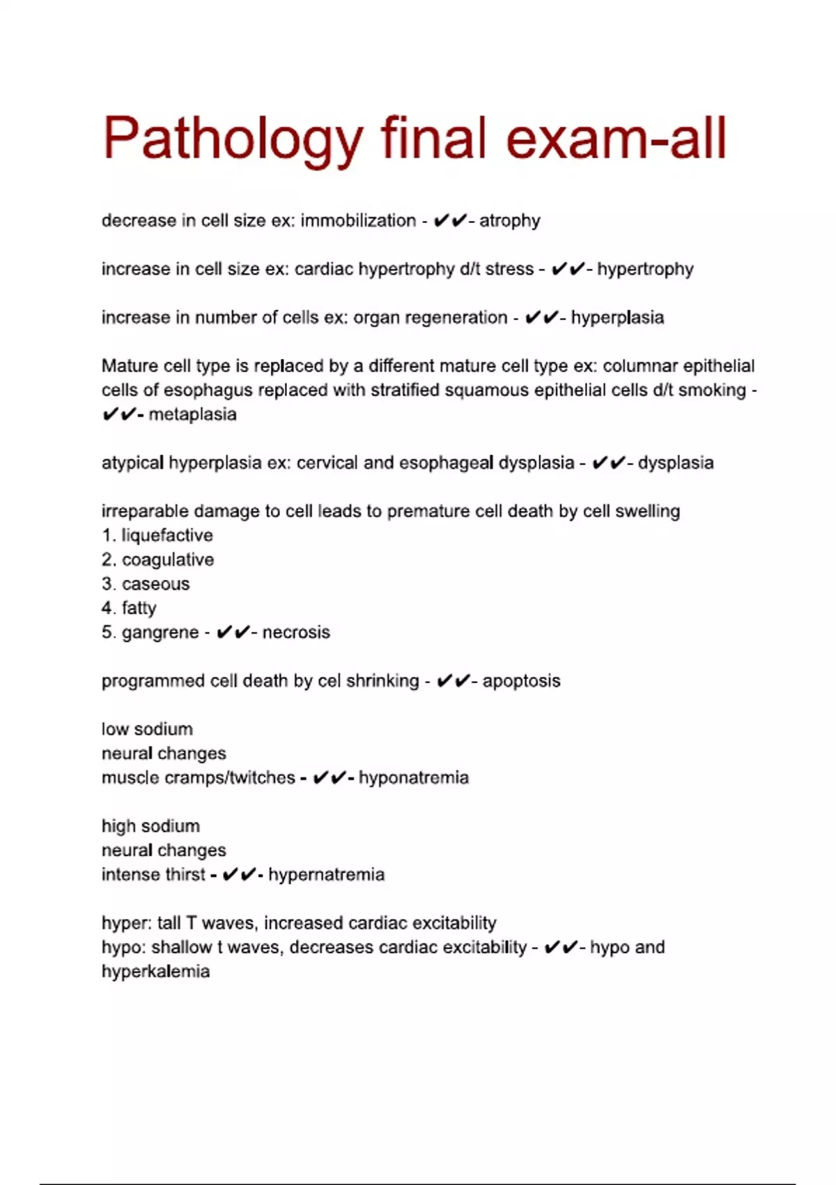 Pathology final exam-all Questions with 100% Correct Answers | Verified ...