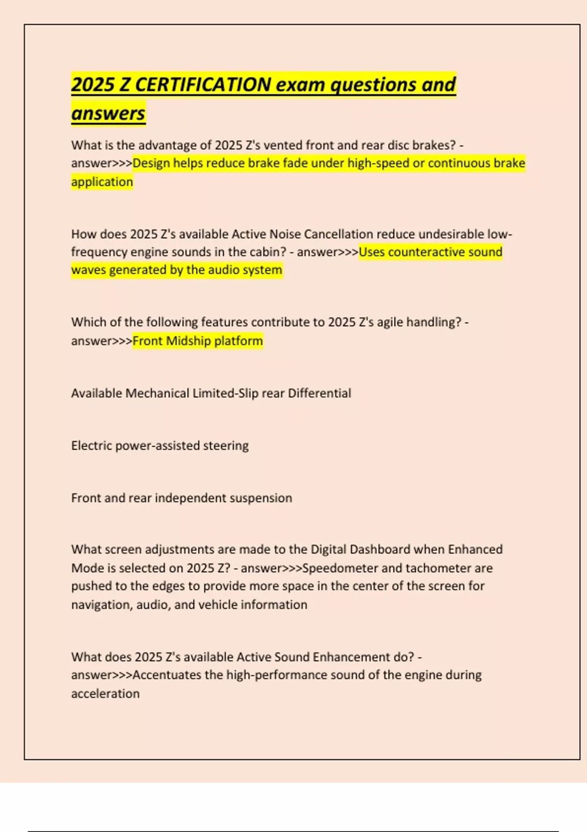 2025 Z CERTIFICATION exam questions and answers - 2025 Z CERTIFICATION ...