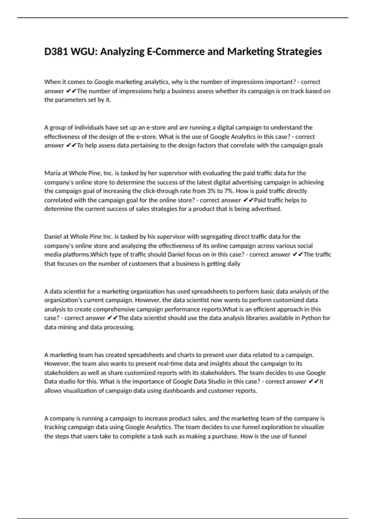 D381 WGU: Analyzing E-Commerce and Marketing Strategies - WGU D381 ...