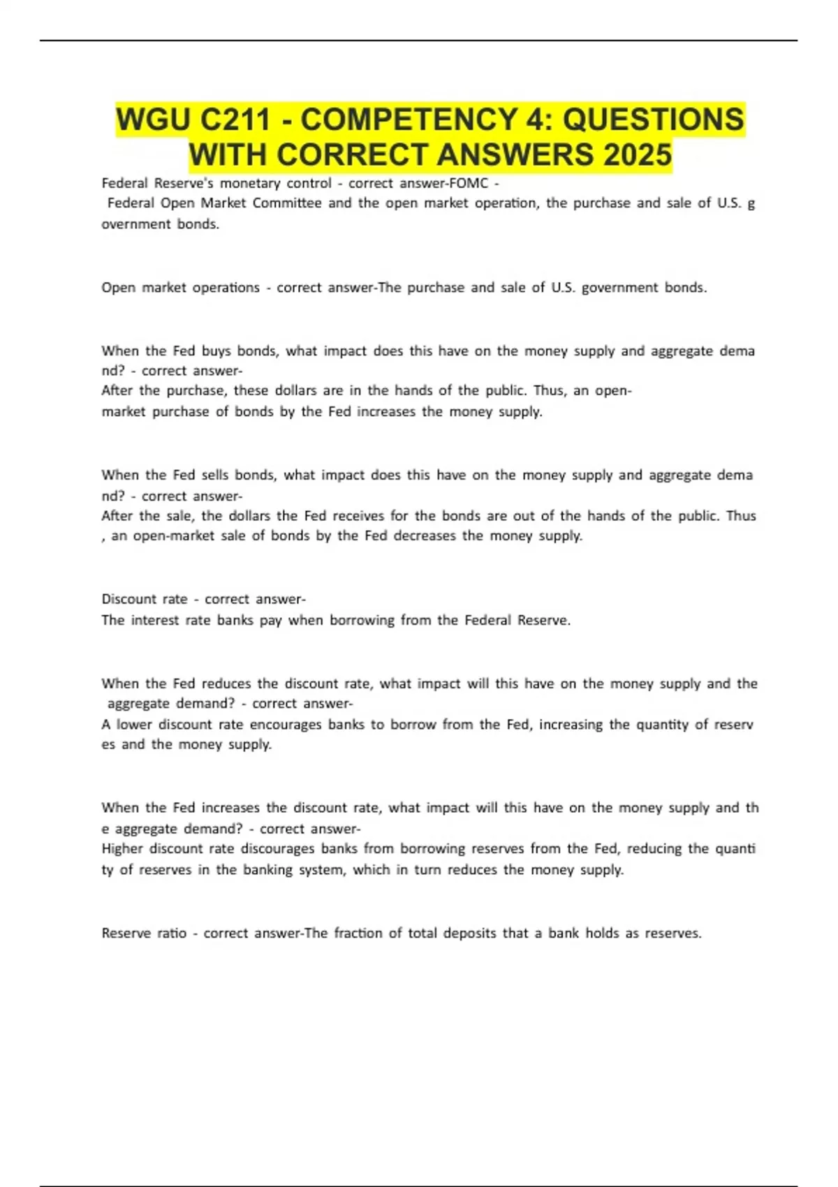 WGU C211 - COMPETENCY 4 QUESTIONS WITH CORRECT ANSWERS 2025 - WGU C211 ...