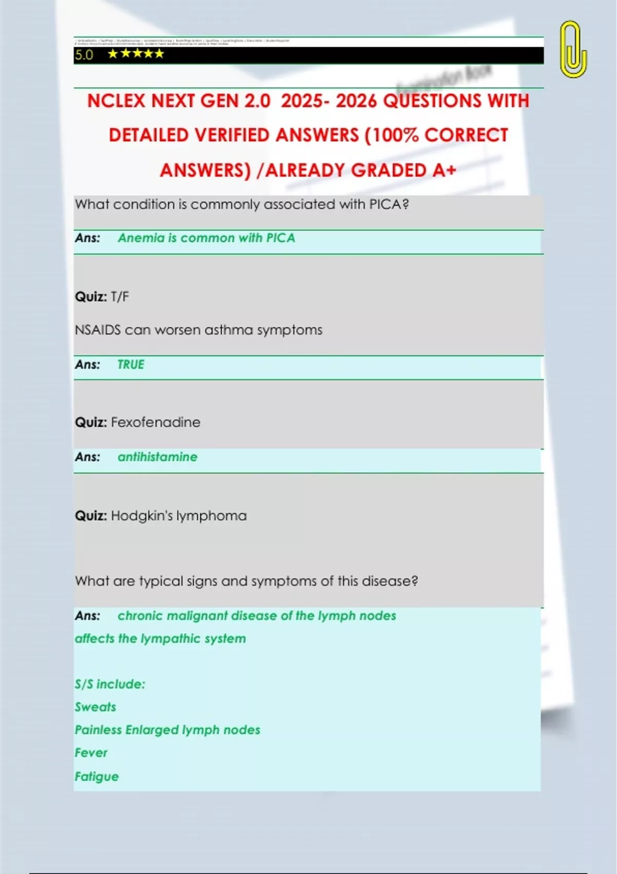 NCLEX NEXT GEN 2. QUESTIONS WITH DETAILED VERIFIED ANSWERS (100% ...