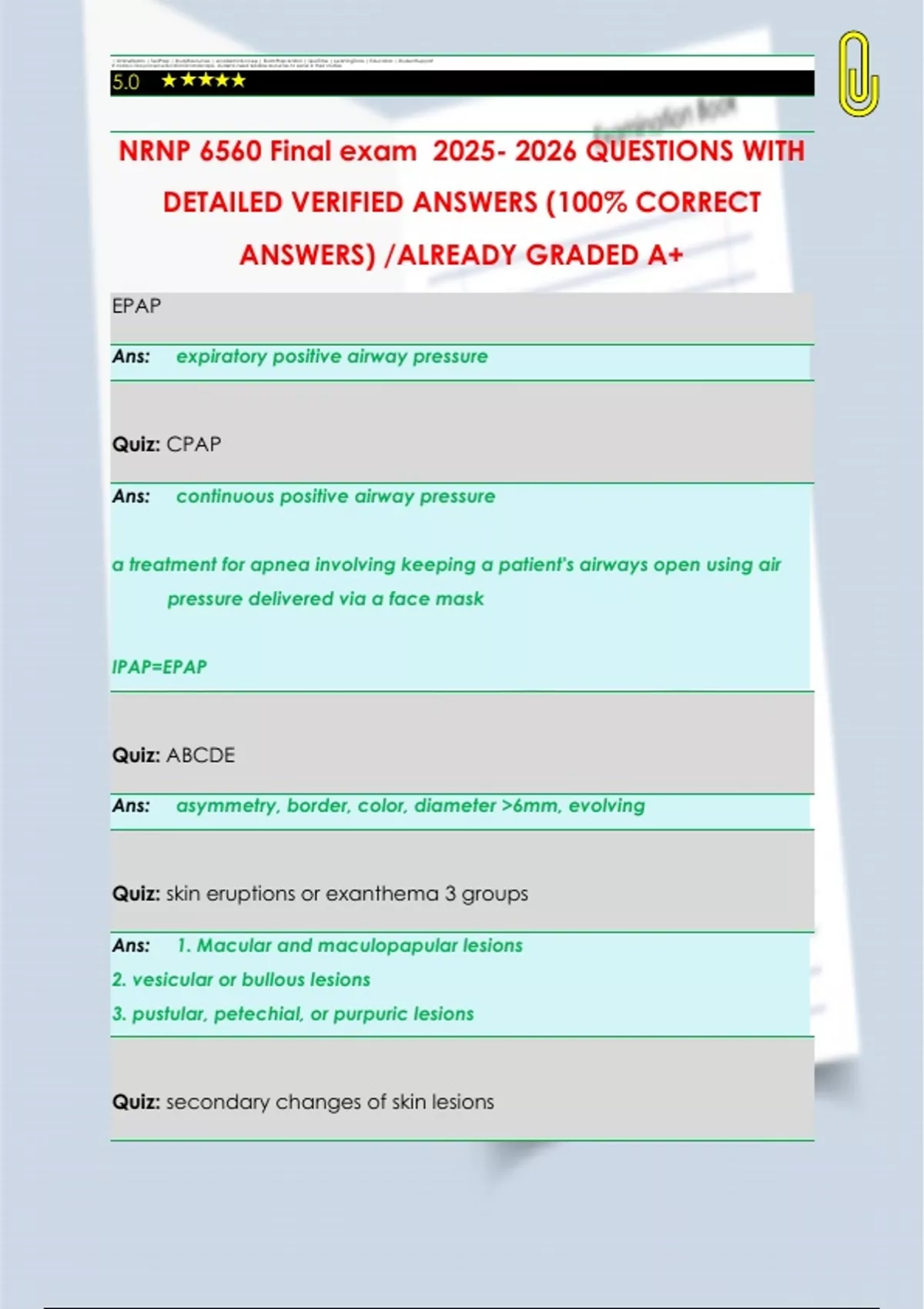 NRNP 6560 Final exam QUESTIONS WITH DETAILED VERIFIED ANSWERS (100% CORRECT ANSWERS) /ALREADY ...