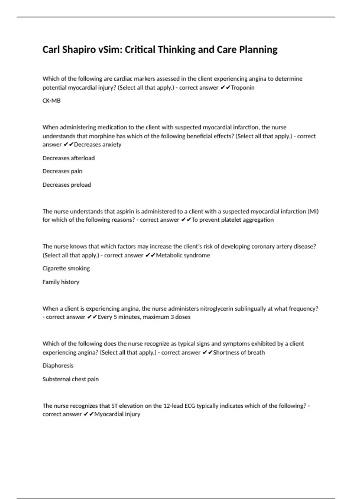 Carl Shapiro vSim: Critical Thinking and Care Planning - Carl Shapiro ...