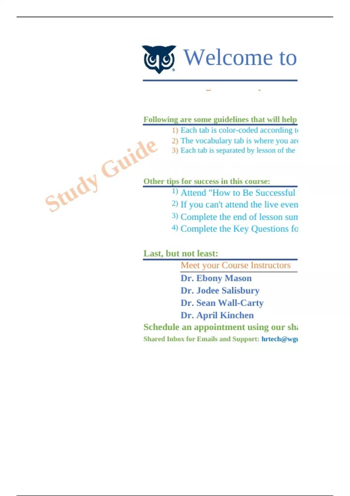 D356 HR Technology Final Study Guide for Students 2025 excel form Western Governors University ...