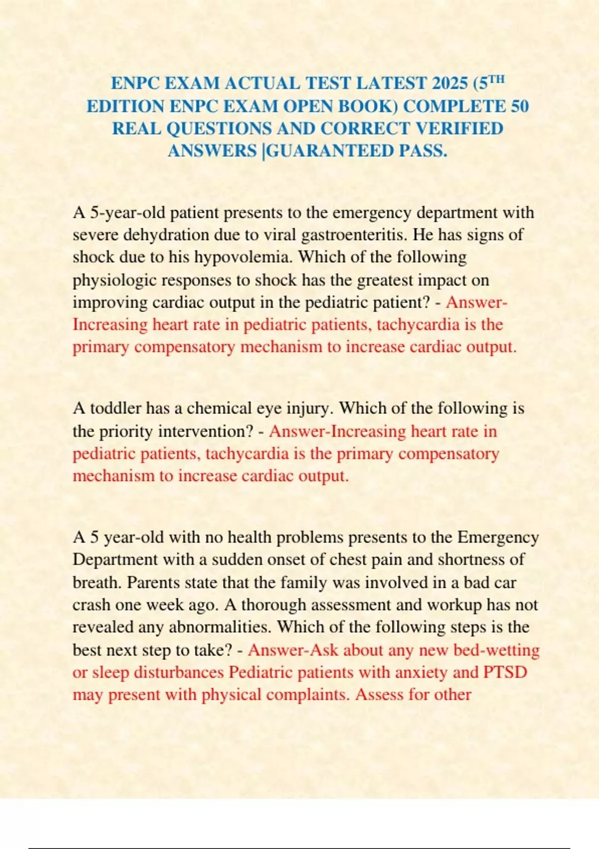 ENPC EXAM ACTUAL TEST LATEST 2025 (5TH EDITION ENPC EXAM OPEN BOOK ...