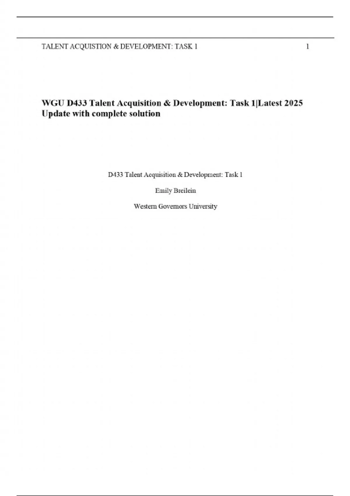 WGU D433 Task 1 and 2 Bundle with complete solution - Stuvia US