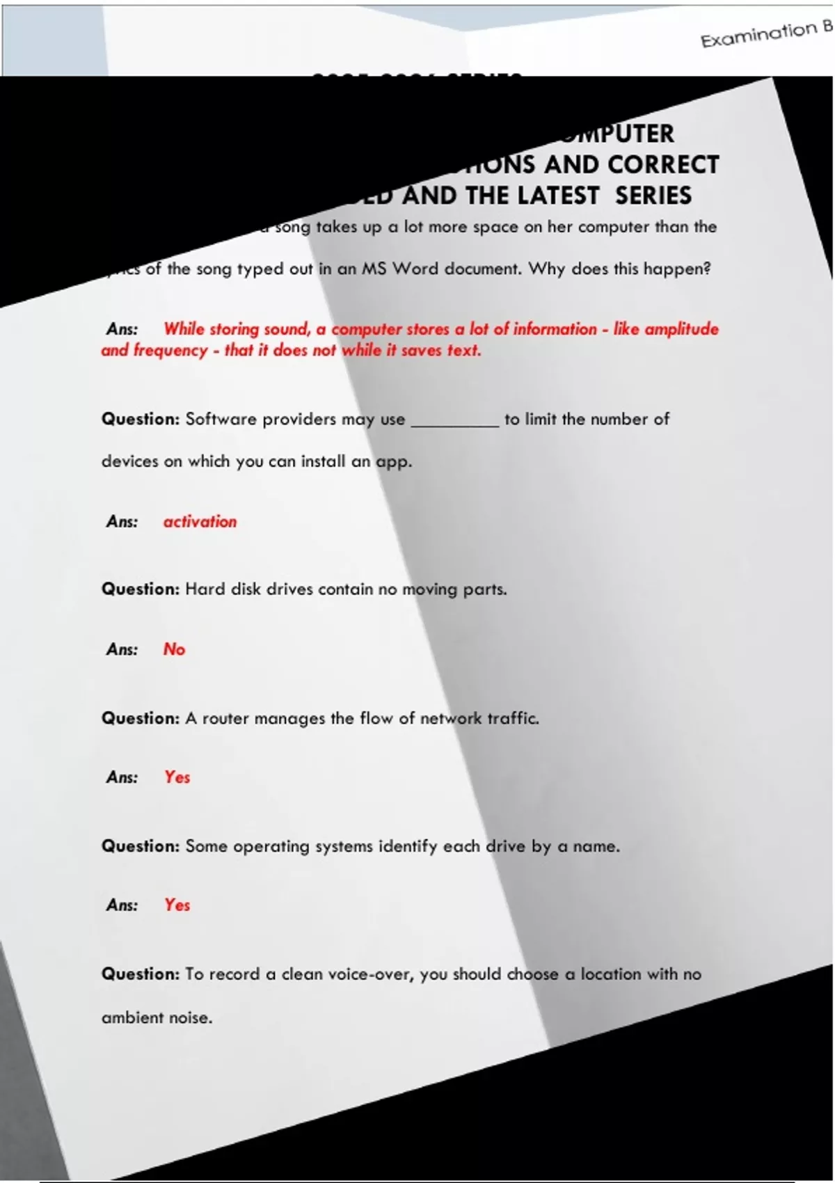 SERIES ISBA 211 CONCEPTS MODULE 3 COMPUTER HARDWARE COMPLETE QUESTIONS AND CORRECT ANSWERS ...