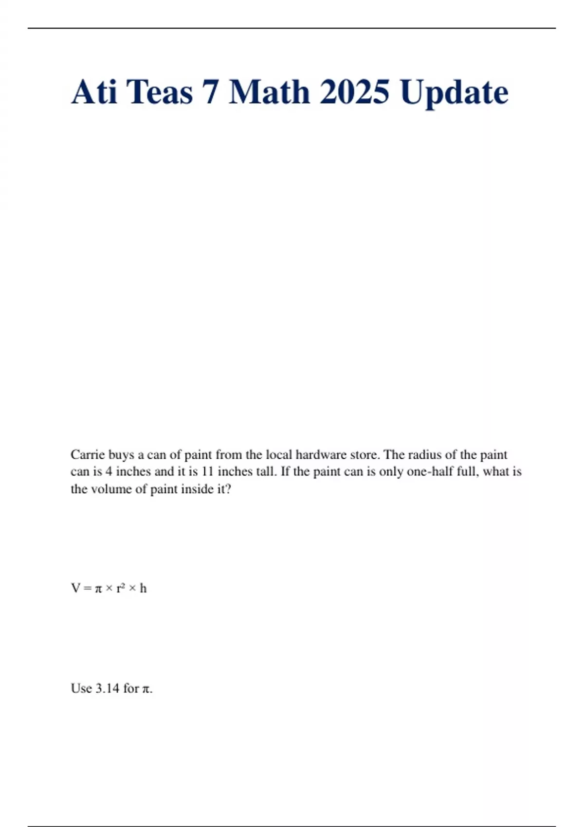 Ati Teas 7 Math 2025 Update - Ati Teas 7 Math 2025 Update Carrie buys a ...