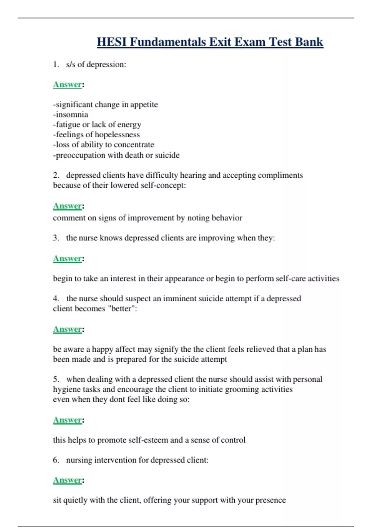 HESI FUNDAMENTALS EXIT EXAM TEST BANK 2024/2025 | QUESTIONS WITH 100% ...