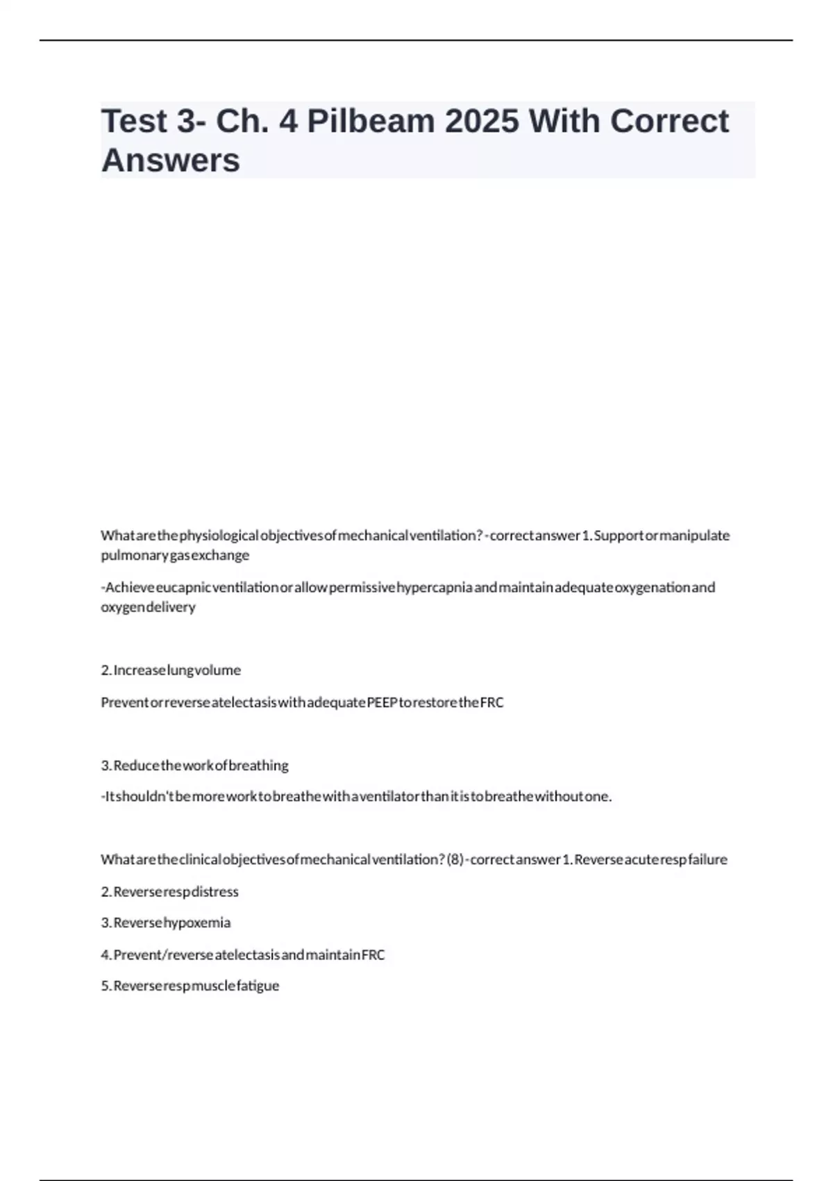 Test 3- Ch. 4 Pilbeam 2025 With Correct Answers - Mechanical ...