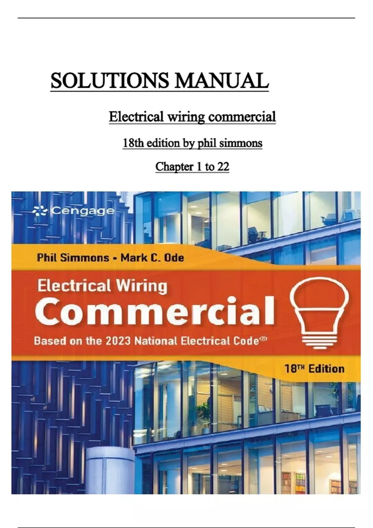 Solutions for Electrical Wiring Commercial, 18th Edition by Simmons ...
