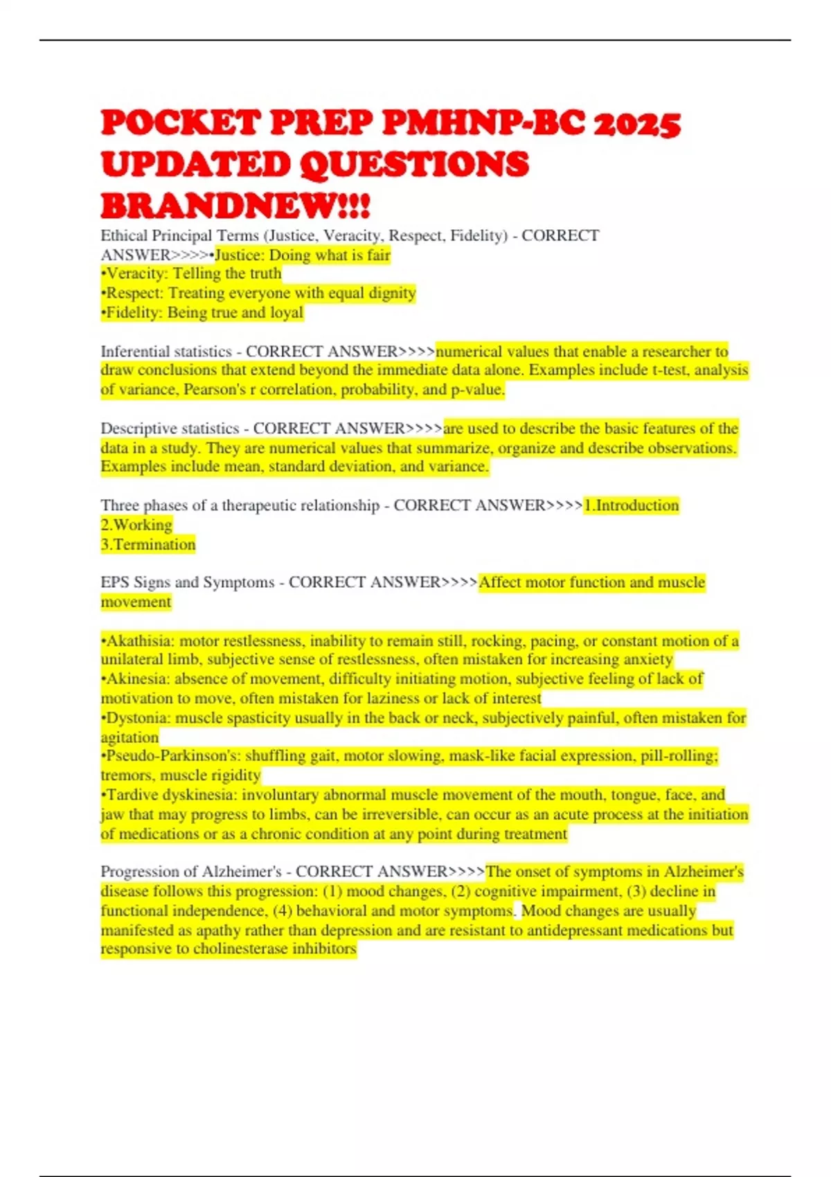 POCKET PREP PMHNP-BC 2025 UPDATED QUESTIONS BRANDNEW!!! - POCKET PREP ...