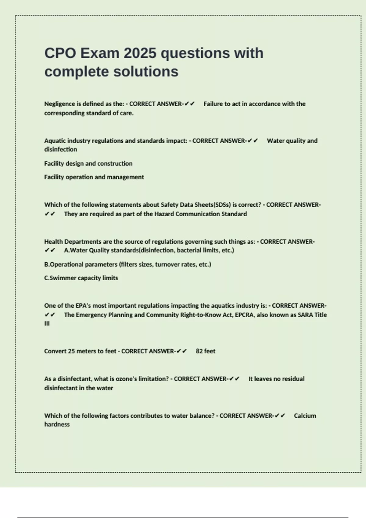 CPO Exam 2025 questions with complete solutions - CPO - Stuvia US