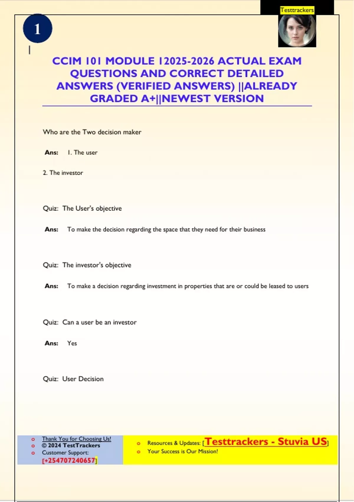 CCIM 101 MODULE ACTUAL EXAM QUESTIONS AND CORRECT DETAILED ANSWERS (VERIFIED ANSWERS) ||ALREADY ...