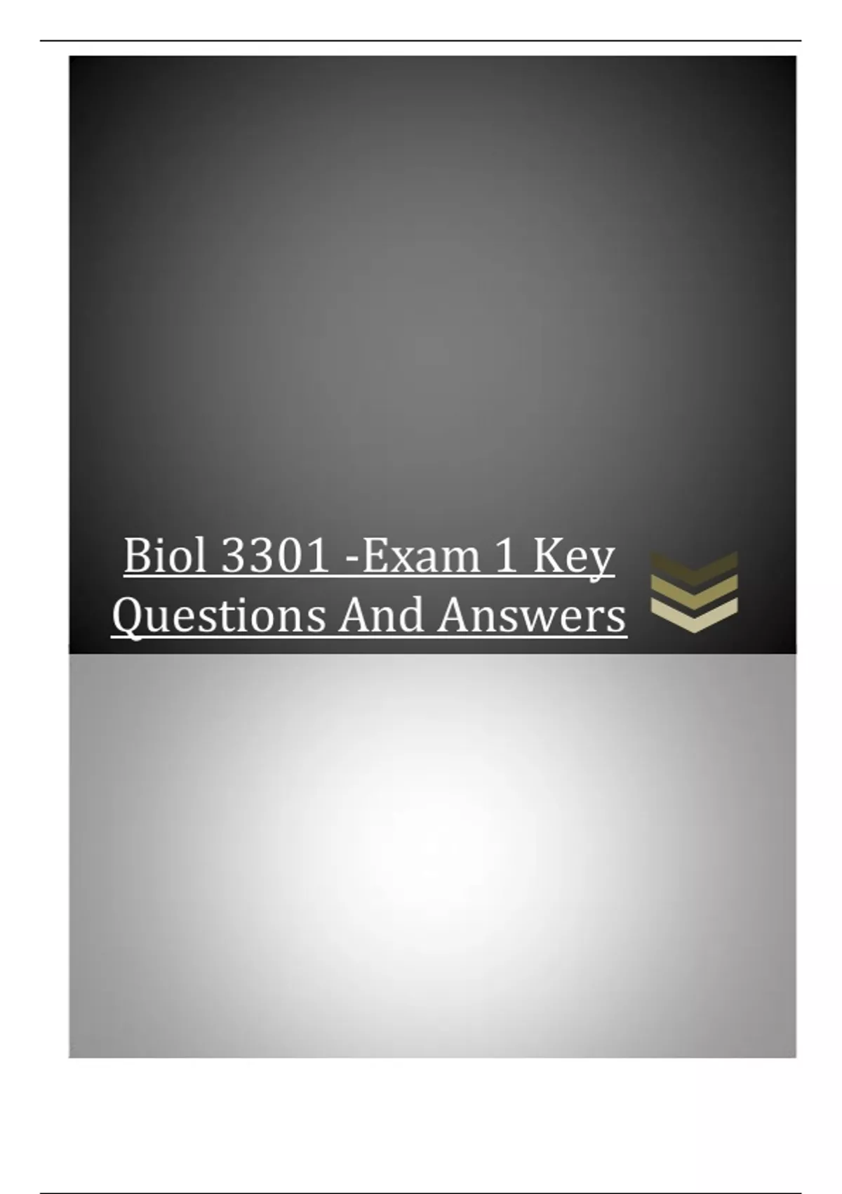 Biol 3301 -Exam 1 Key Questions And Answers - Biol 3301 - Stuvia US