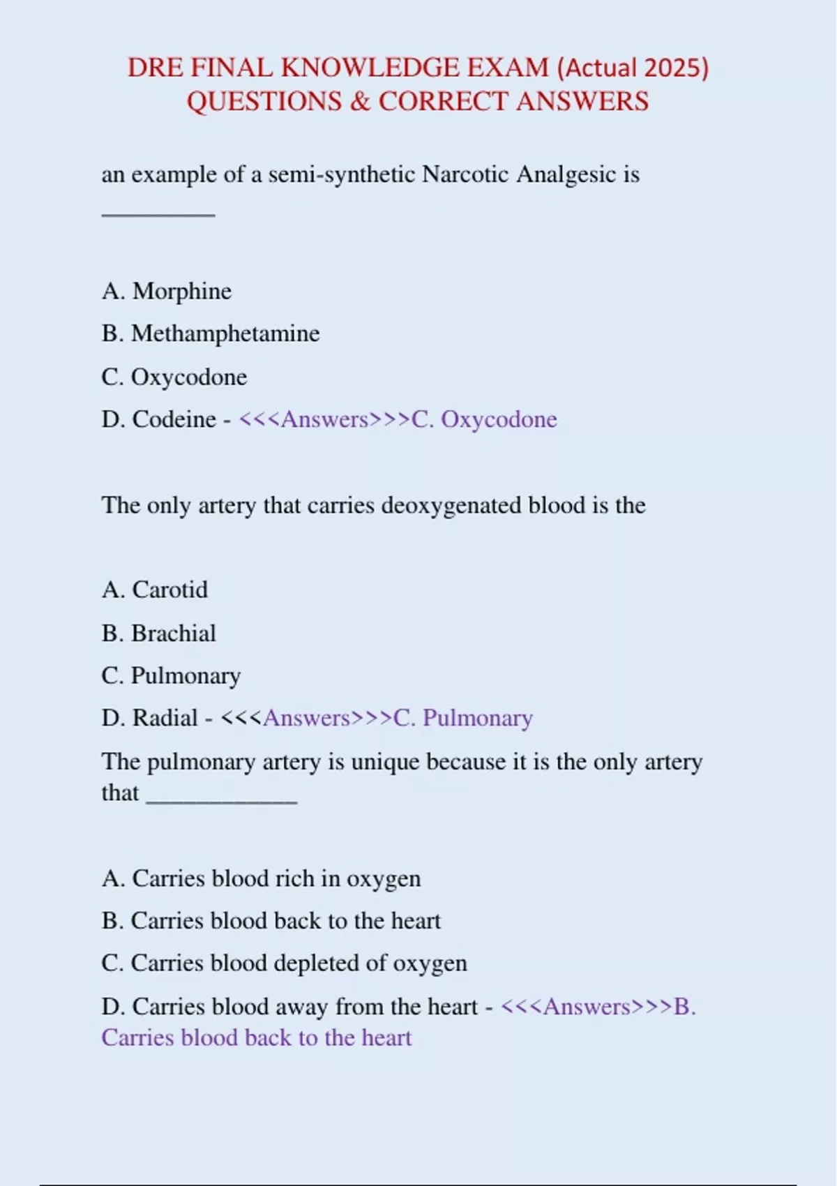 DRE FINAL KNOWLEDGE EXAM (Actual 2025) QUESTIONS & CORRECT ANSWERS - DRE KNOWLEDGE - Stuvia US