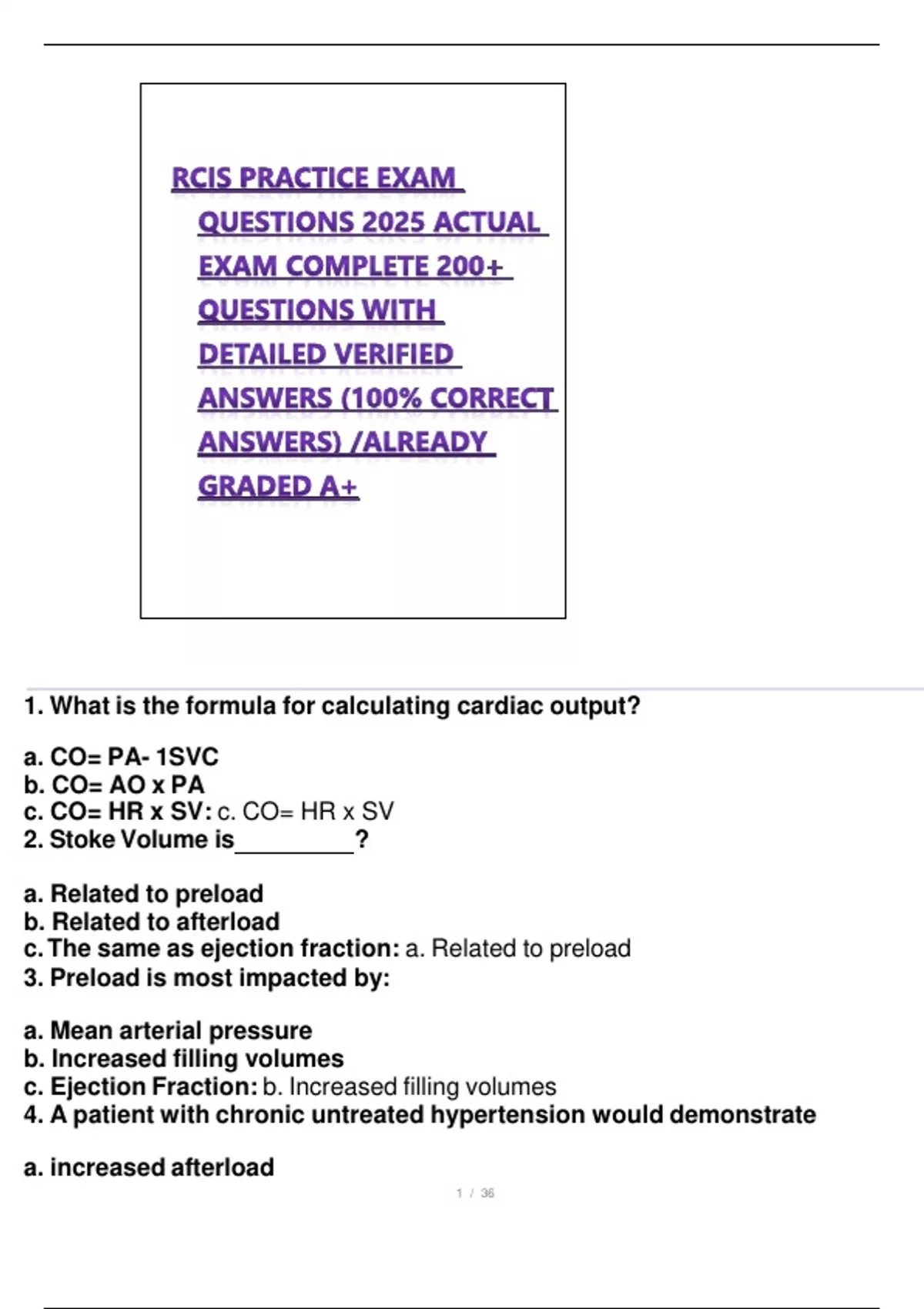 RCIS PRACTICE EXAM QUESTIONS 2025 ACTUAL EXAM COMPLETE 200+ QUESTIONS WITH DETAILED VERIFIED ...