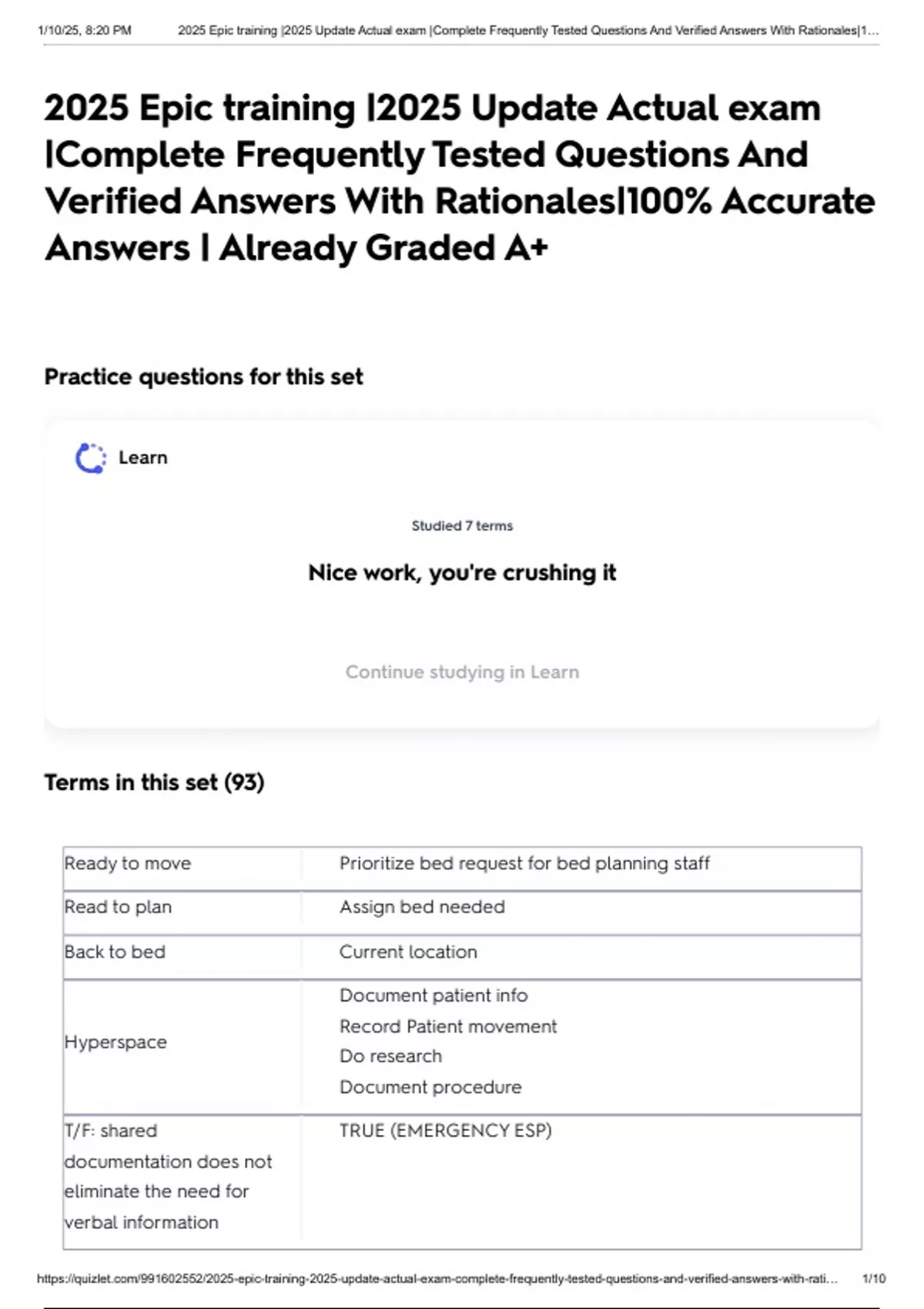 Bundled Exam || EPIC Training Exam (2025) Exam Questions & Answers ...