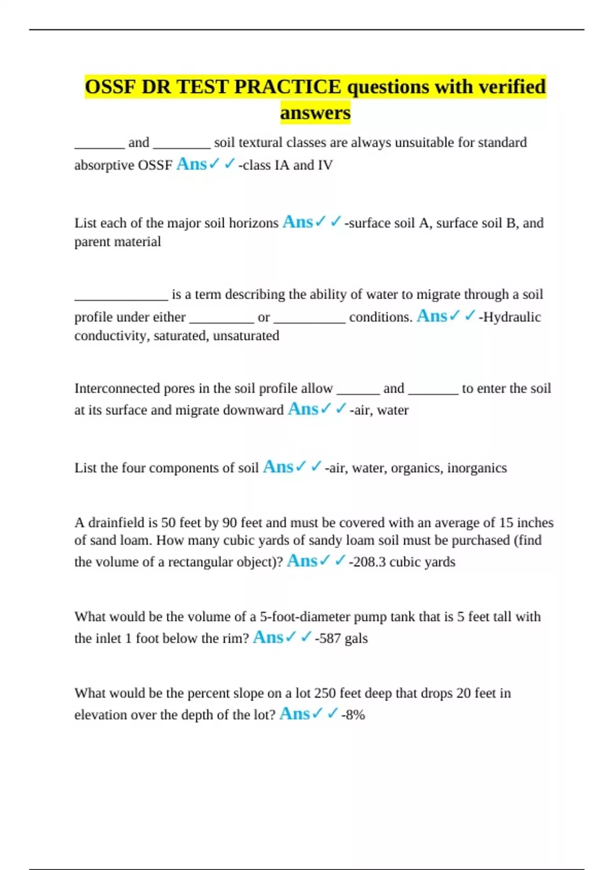 OSSF Tests Bundle Set - Stuvia US