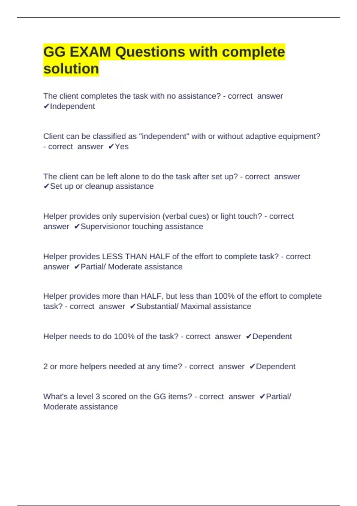 GG EXAM Questions with complete solution - GG 333 - Stuvia US