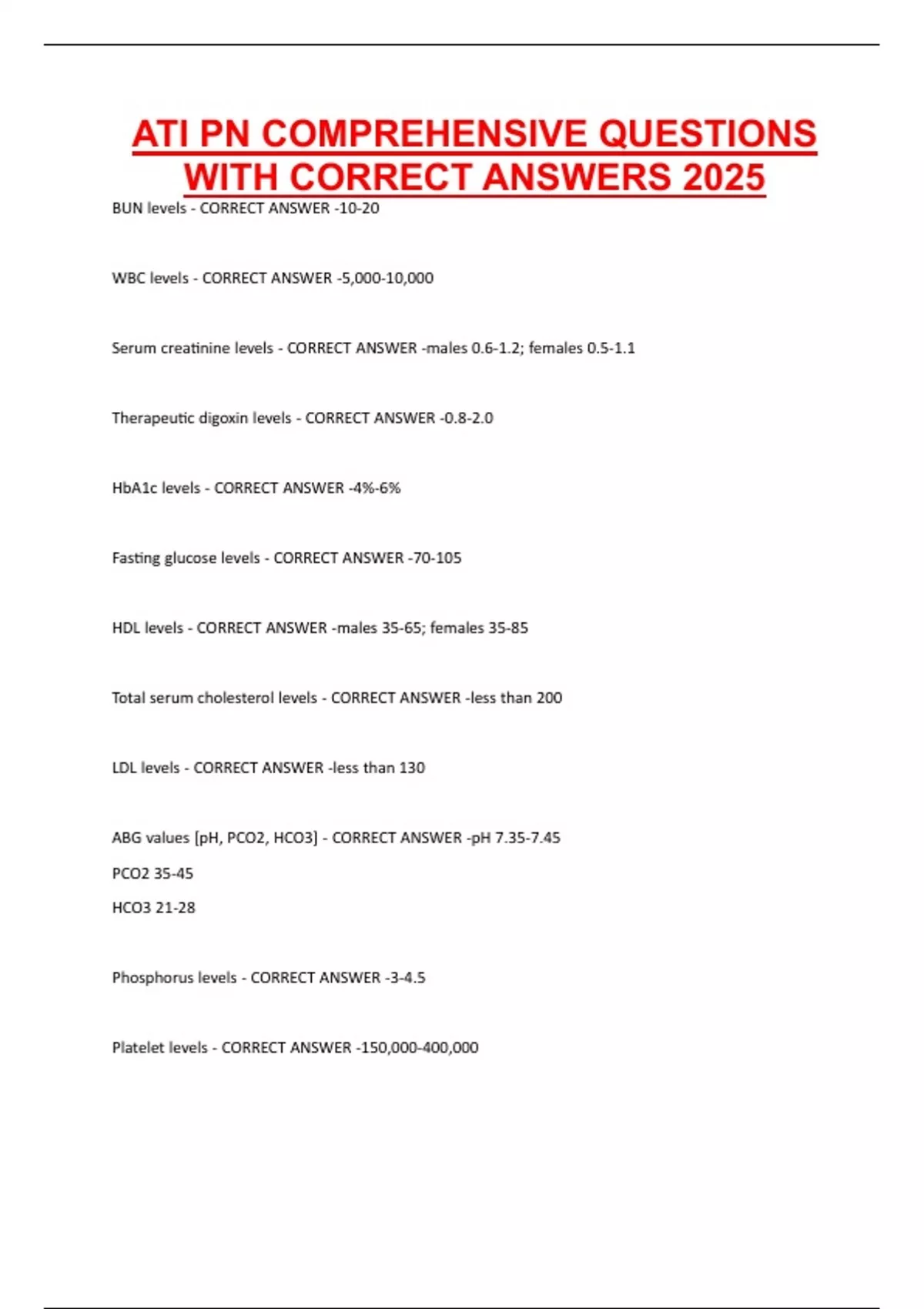 ATI PN COMPREHENSIVE QUESTIONS WITH CORRECT ANSWERS 2025 - ATI PN ...