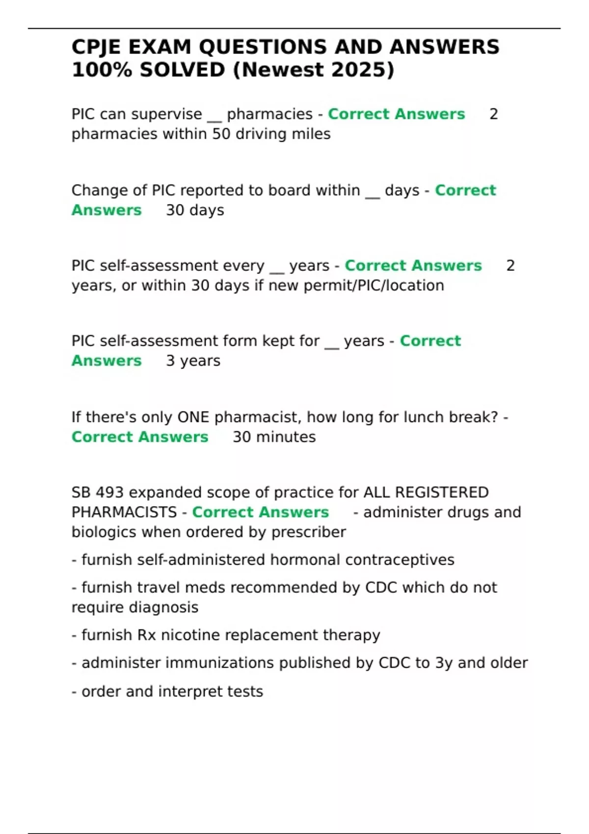 CPJE EXAM QUESTIONS AND ANSWERS 100- SOLVED (Newest 2025 - CPJE Revw ...