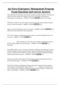 Air Force Emergency Management Program Exam Questions and correct ...