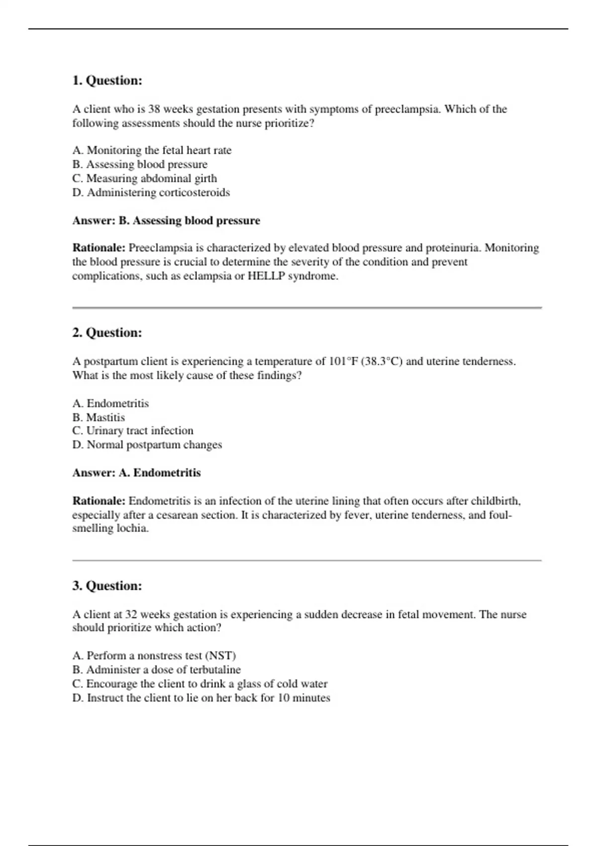 ATI Maternity Proctored Exam 2025: Verified Answers and Complete Questions Included - Stuvia ...