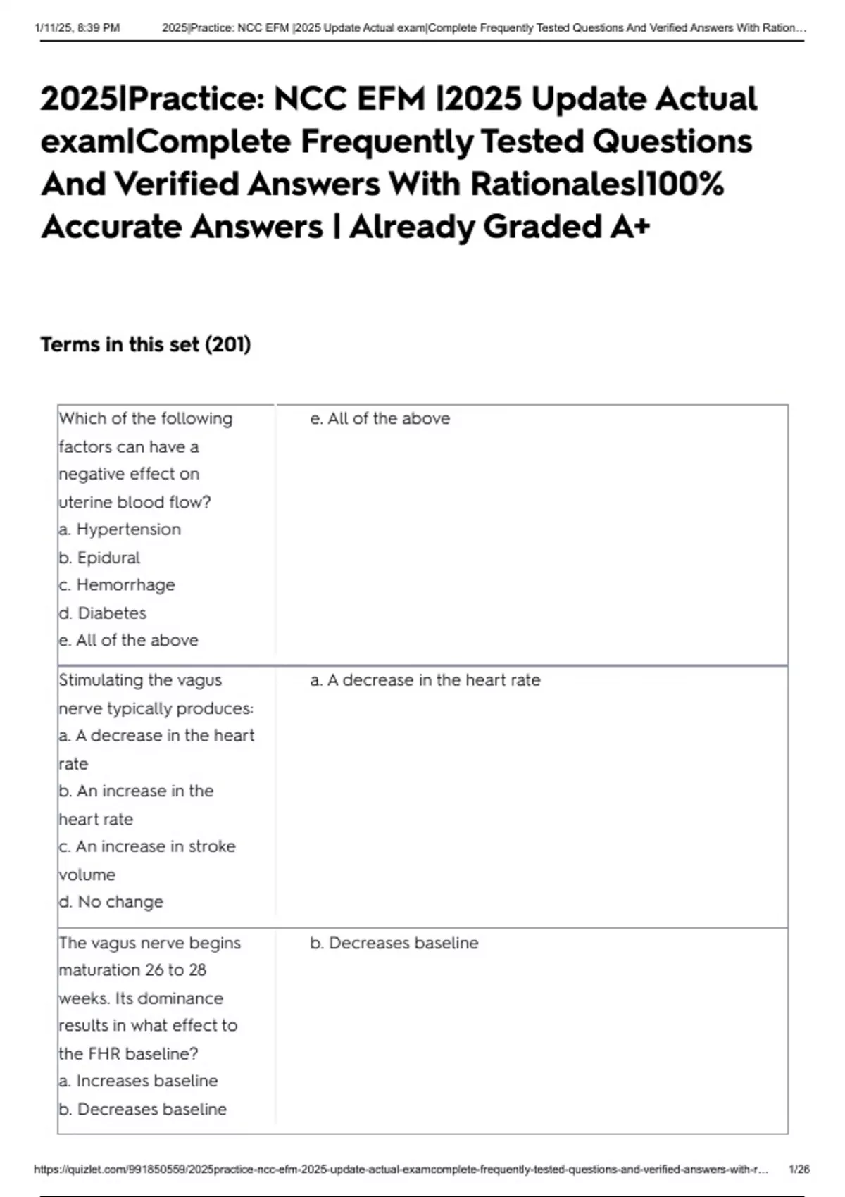2025|Practice: NCC EFM |2025 Update Actual exam|Complete Frequently ...