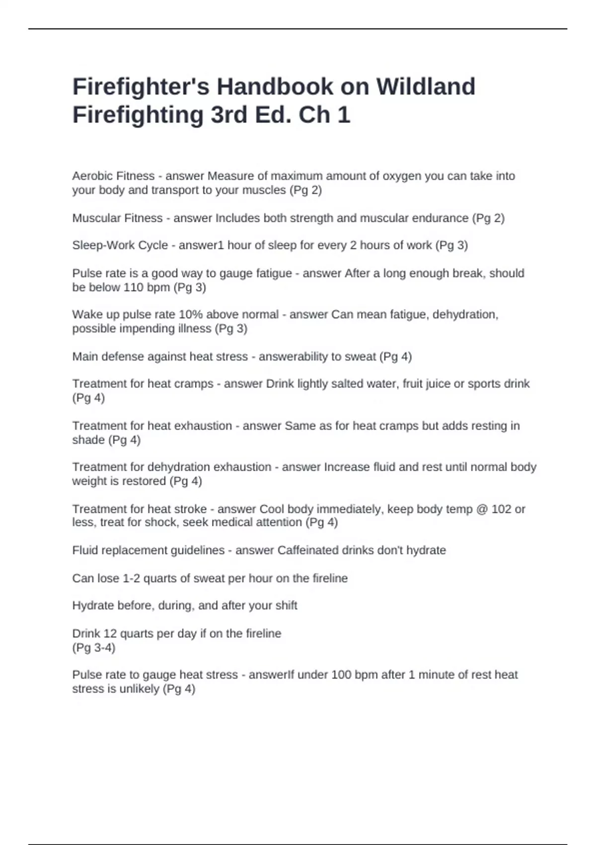 Firefighter-s Handbook on Wildland Firefighting 3rd Ed. Ch 1 Questions ...