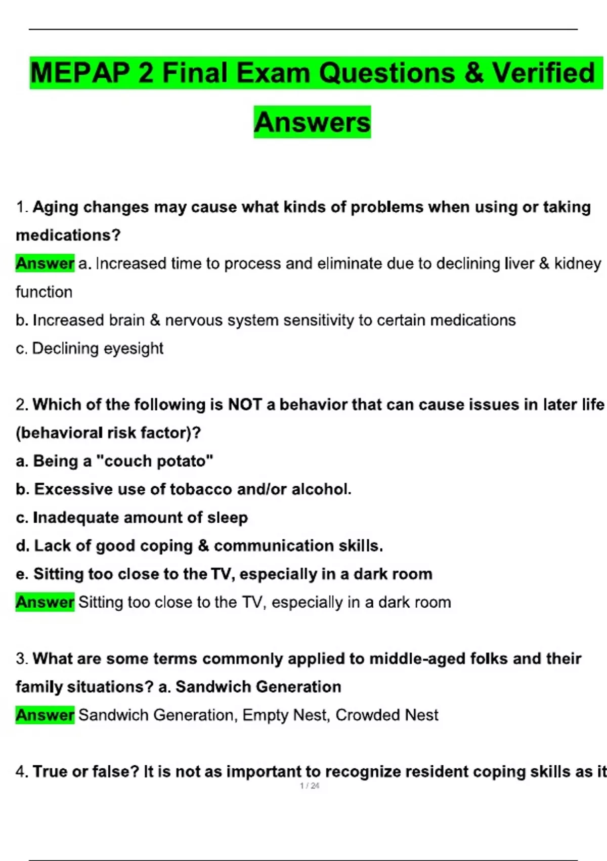 MEPAP 2 Final Exam (2025 / 2026) Expected Questions and Revised Correct ...