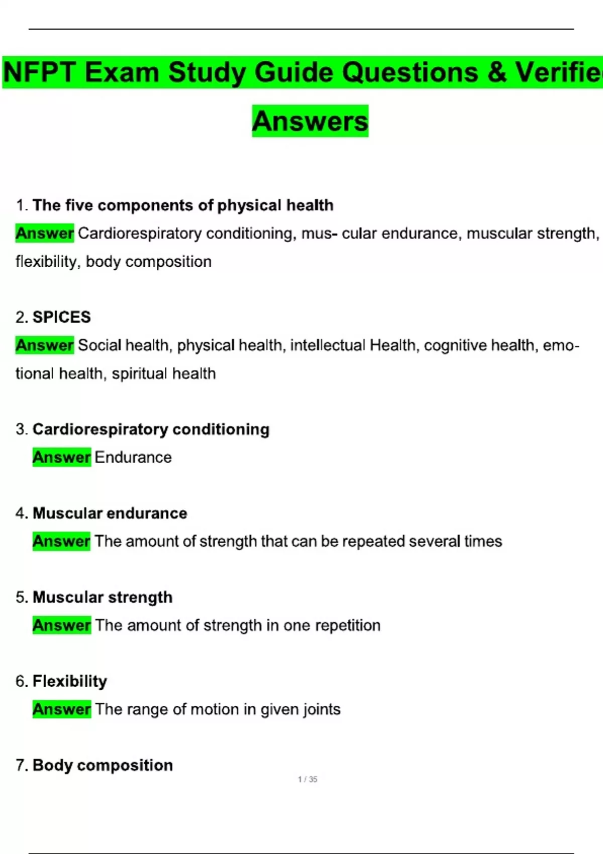 NFPT Exam 2025 Study Guide Actual Latest Questions & Verified Answers ...