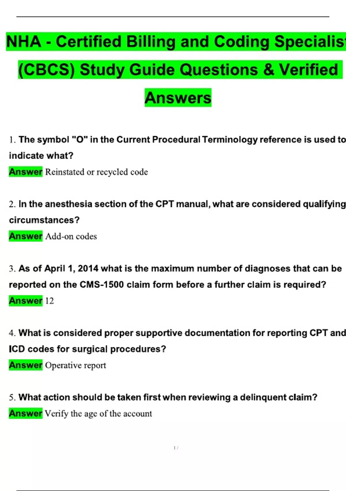 2025 NHA - Certified Billing and Coding Specialist (CBCS) Study Guide ...