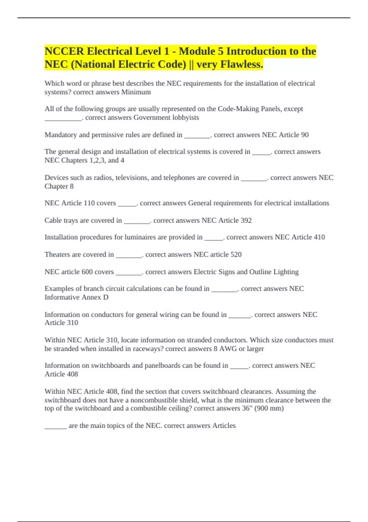 NCCER Electrical Level 1 - Module 5 Introduction to the NEC (National ...