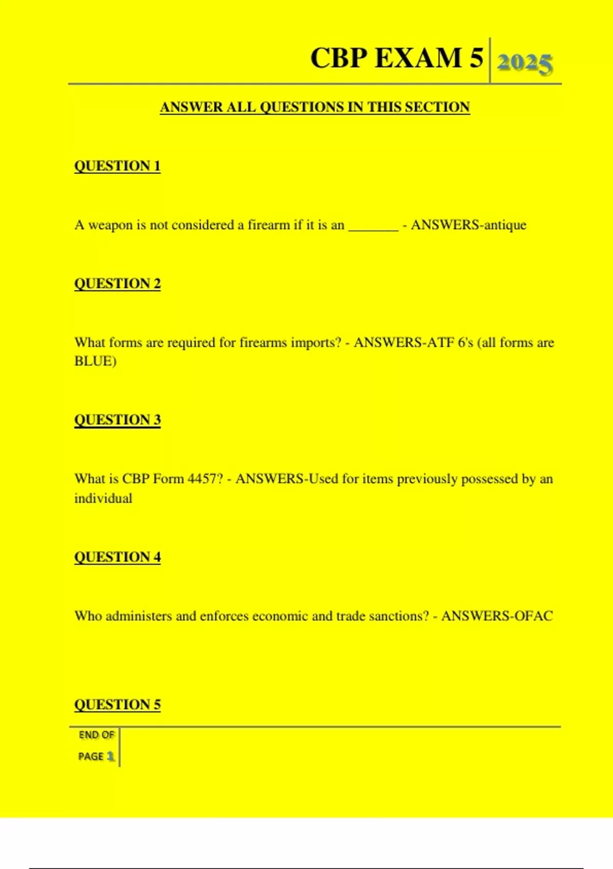 CBP EXAM 5 QUESTIONS AND ANSWERS 2025 - CBP - Certified Benefits ...